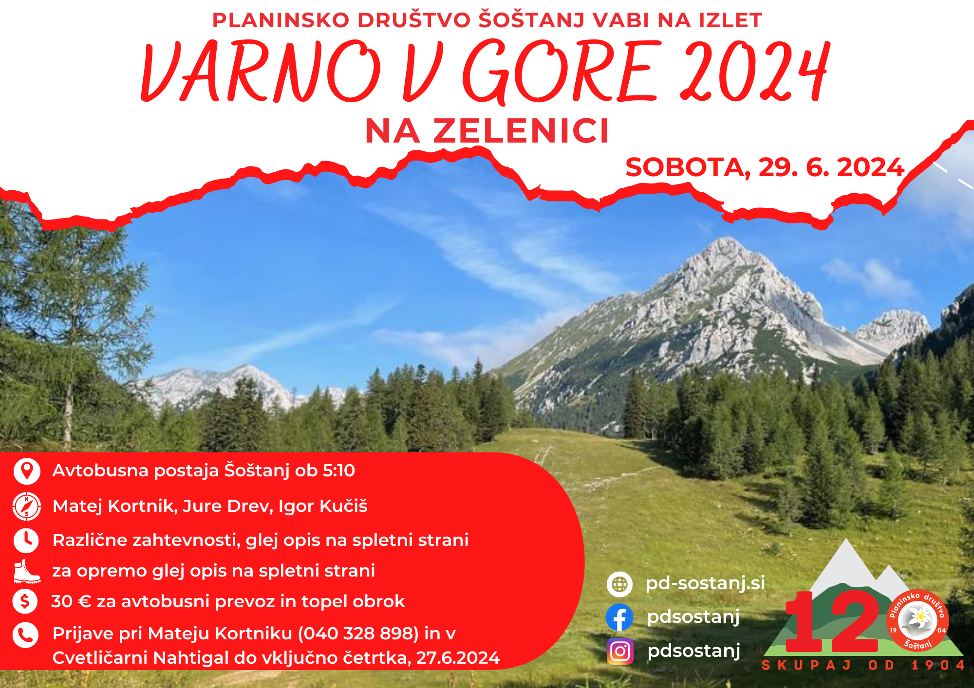 Planinsko društvo Šoštanj | Skupna akcija šaleških planinskih društev »Varno v gore«